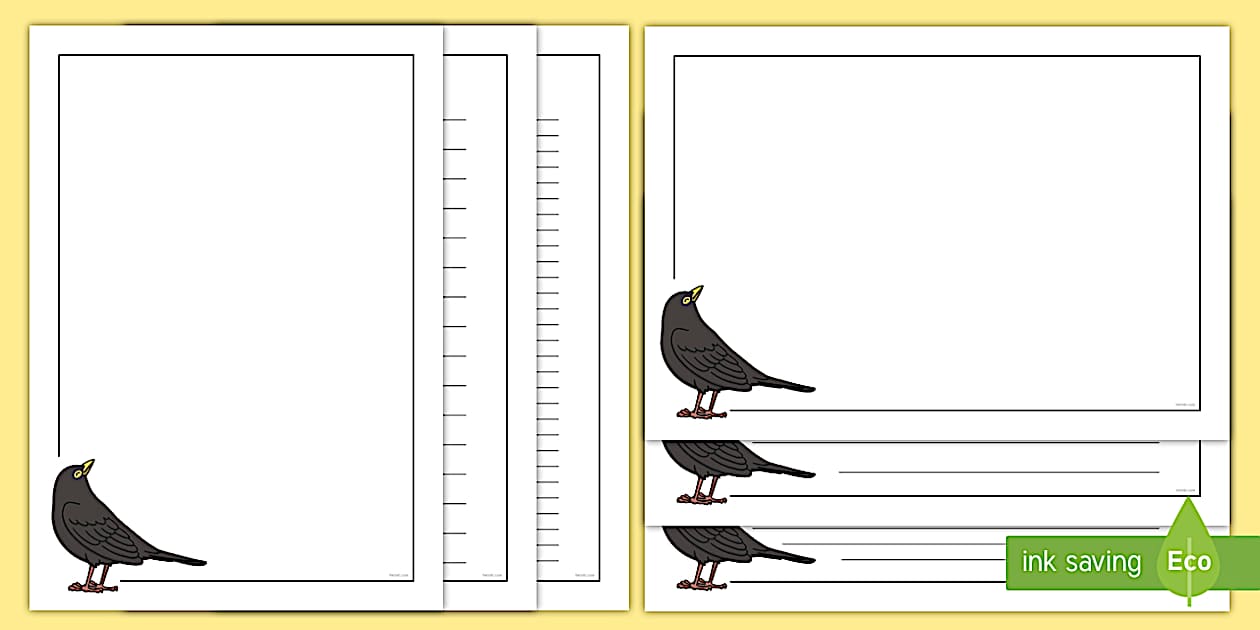 Editable Blackbird Themed Page Border Pack (teacher made)
