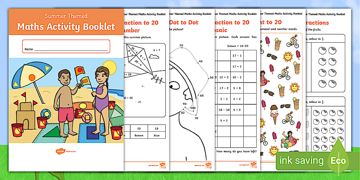 Summer Themed Year 1 Maths Activity Booklet - Twinkl