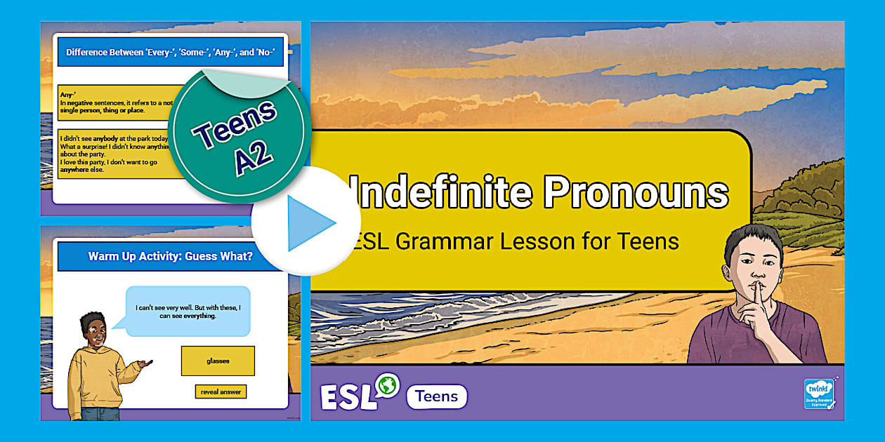 ESL Indefinite Pronouns PPT Lesson for Teens - Twinkl
