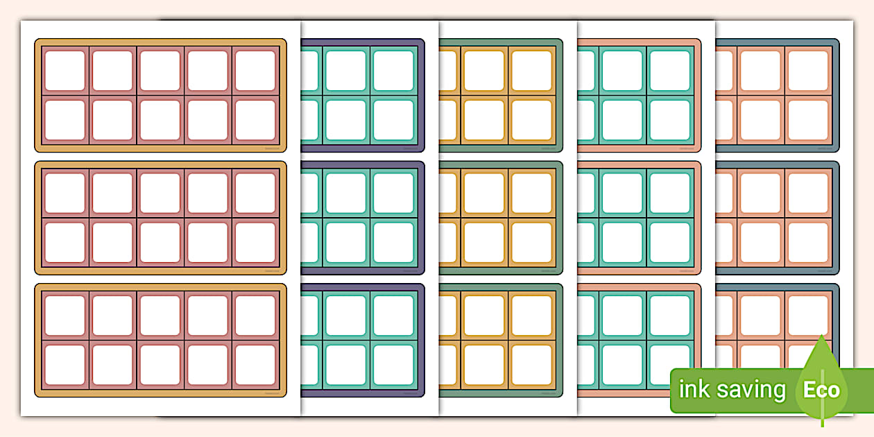 Muted Colours Ten Frames (teacher made) - Twinkl