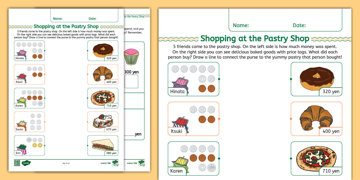 ~At the Pastry Shop~ Fun and Easy Money Counting - Twinkl