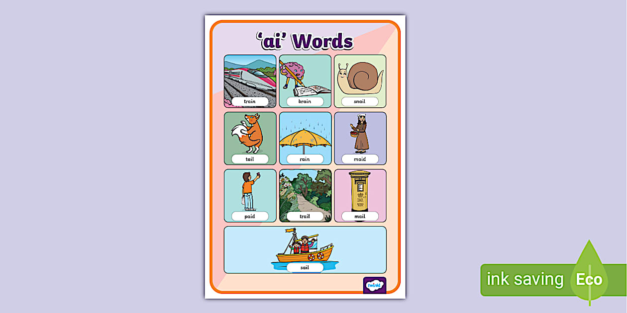 'ai' Words Display Poster (teacher made) - Twinkl