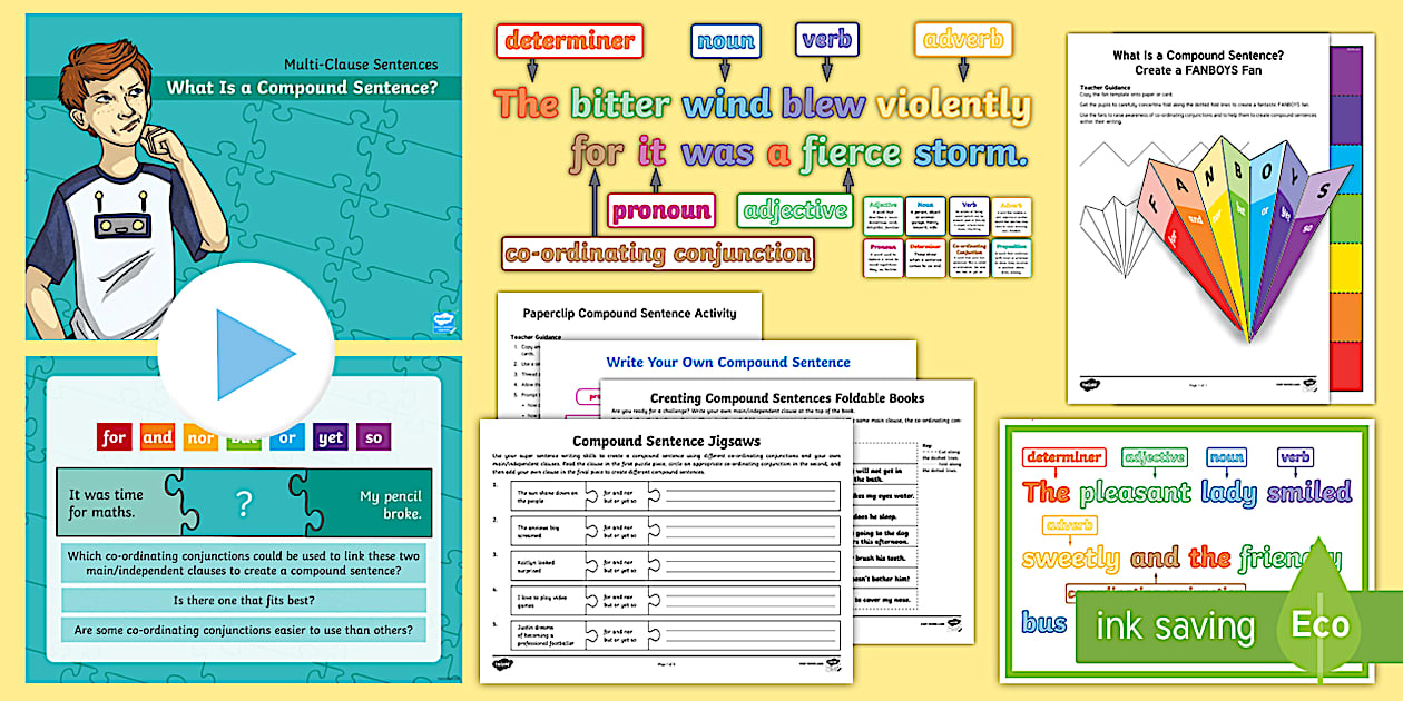 What Is a Compound Sentence Resource Pack (teacher made)
