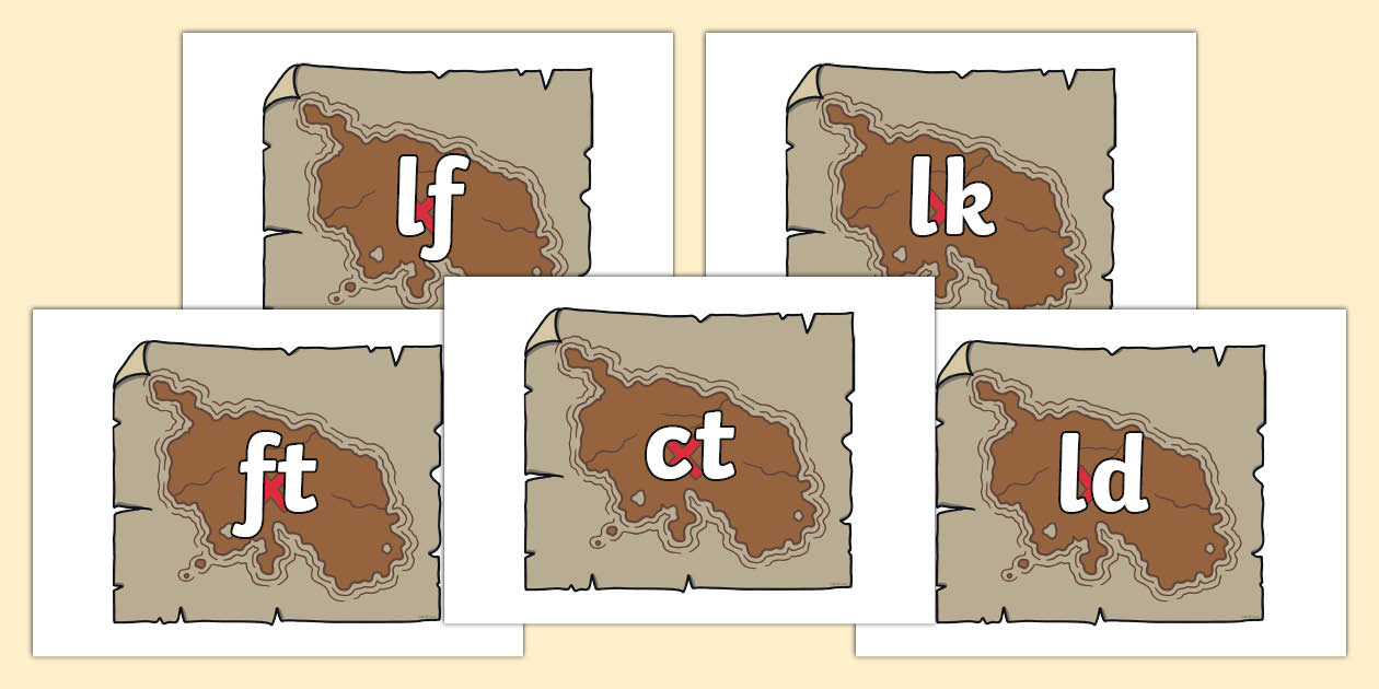 Final Letter Blends on Treasure Maps - Twinkl