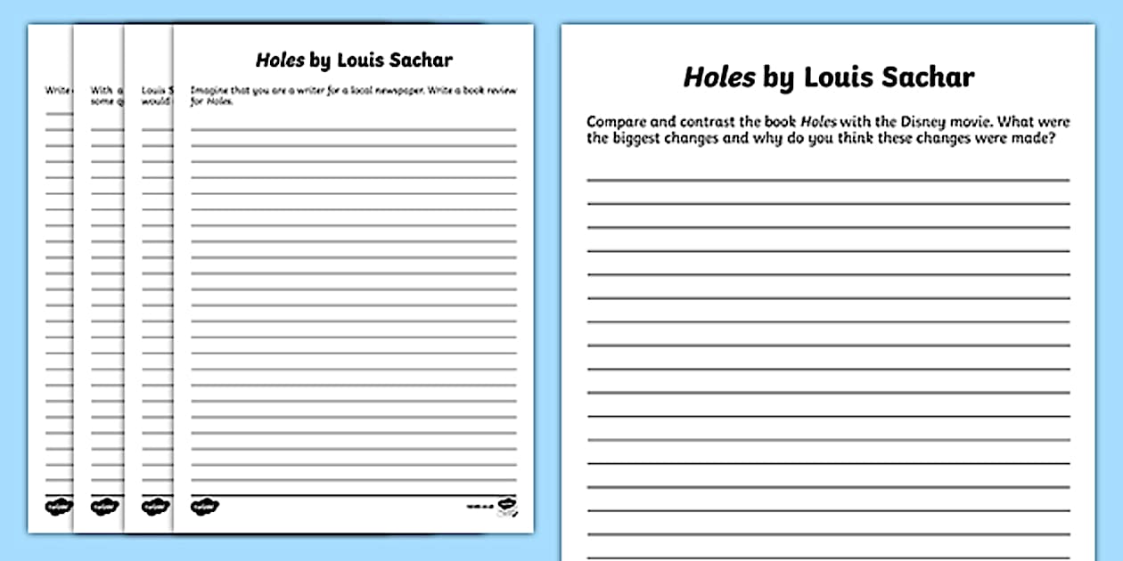 Holes by Louis Sachar Writing Worksheet / Worksheet -Irish, worksheet