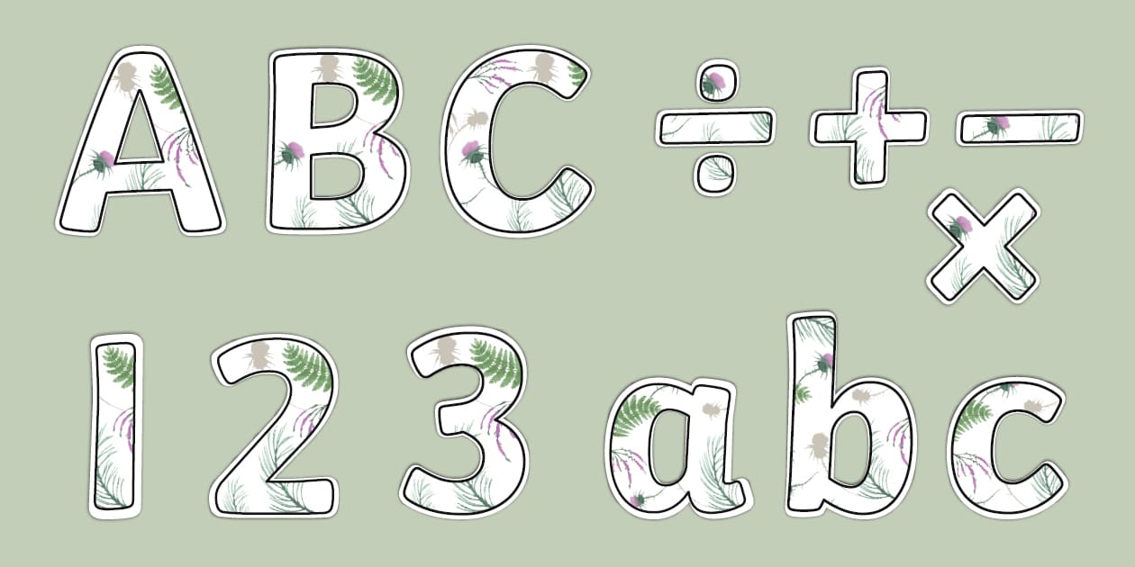 Scottish Botanical-Themed Large Display Lettering - Twinkl