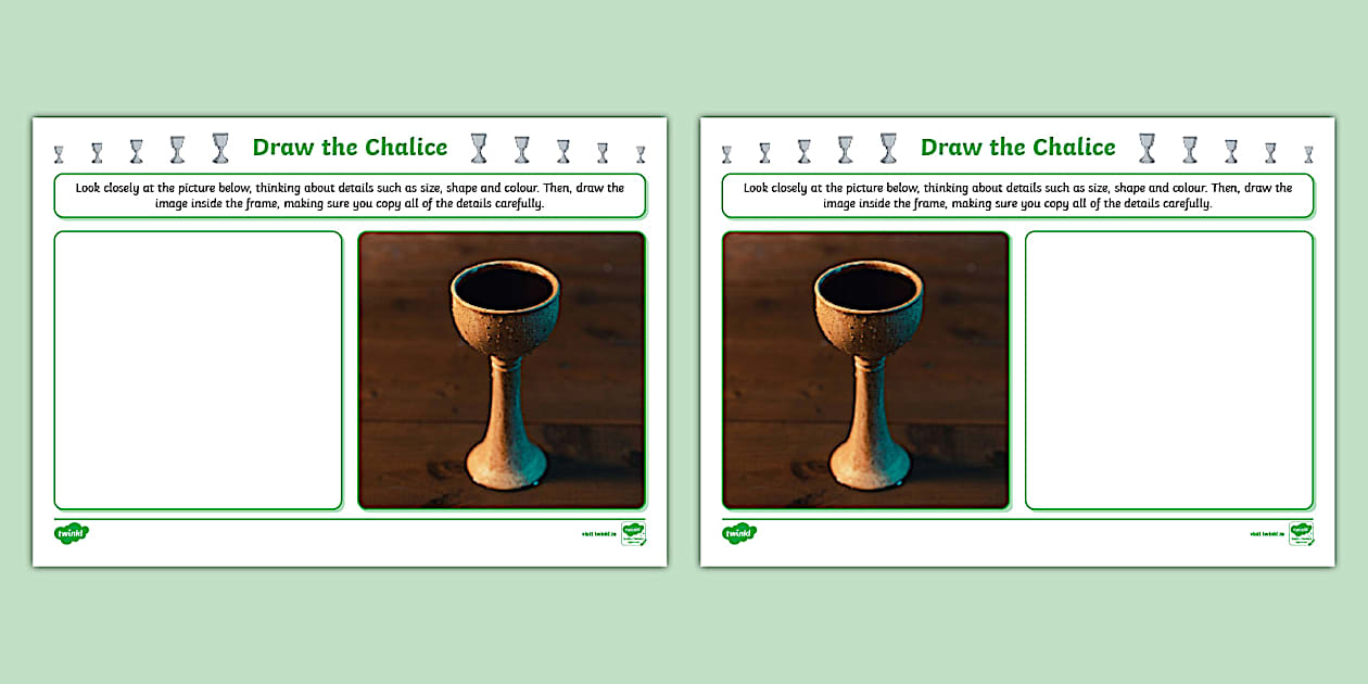 Draw the Chalice Worksheet - Twinkl Art - Twinkl