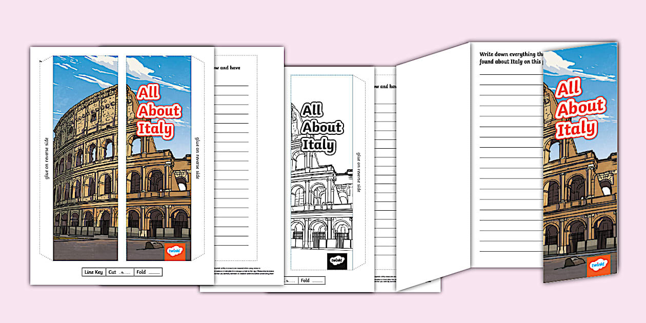 * NEW * All About Italy Folding Writing Template - Twinkl