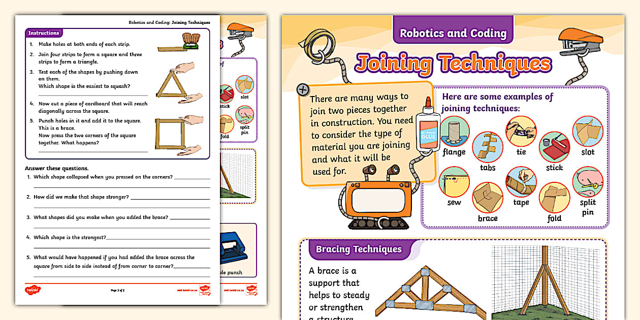 Grade 3 Robotics and Coding: Joining and Bracing - Twinkl