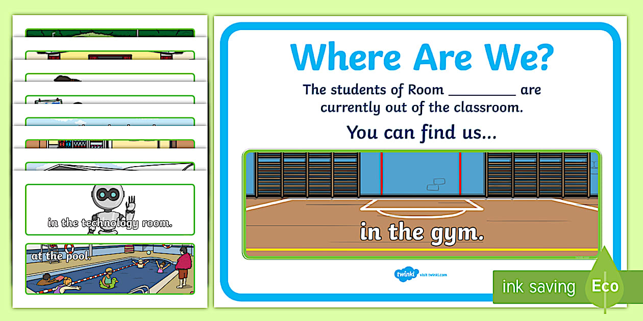 Editable Where Are We? Class Door Chart Large Display Cut-Out Pack
