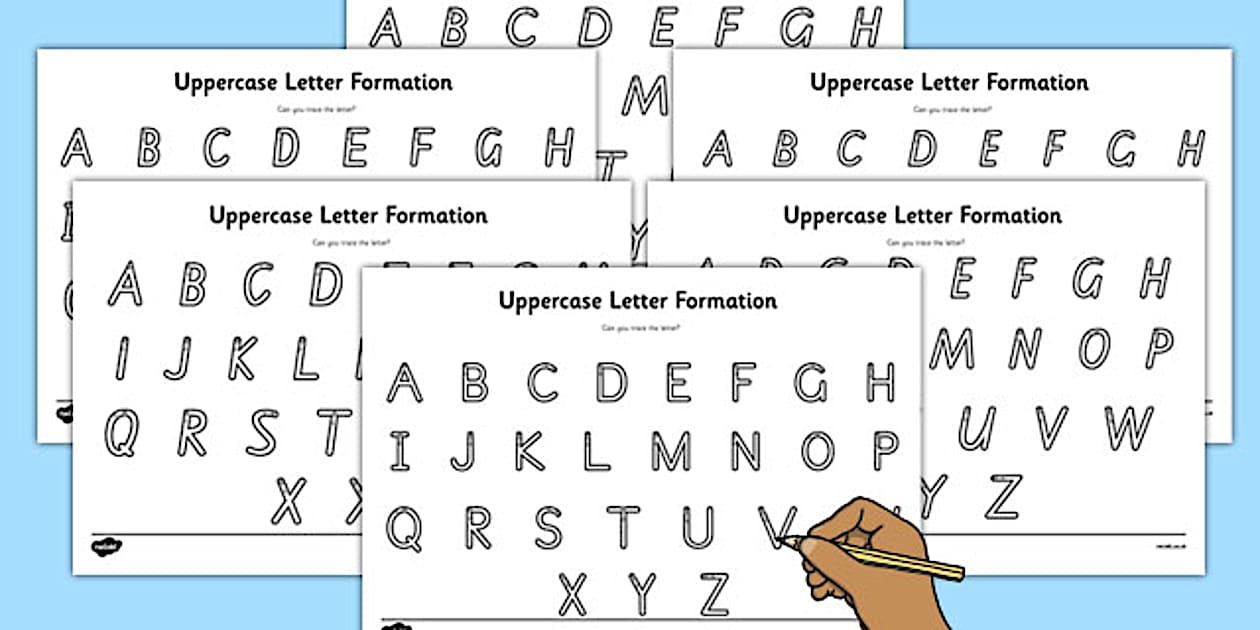 QLD Uppercase Letter Writing Help Worksheet - Twinkl