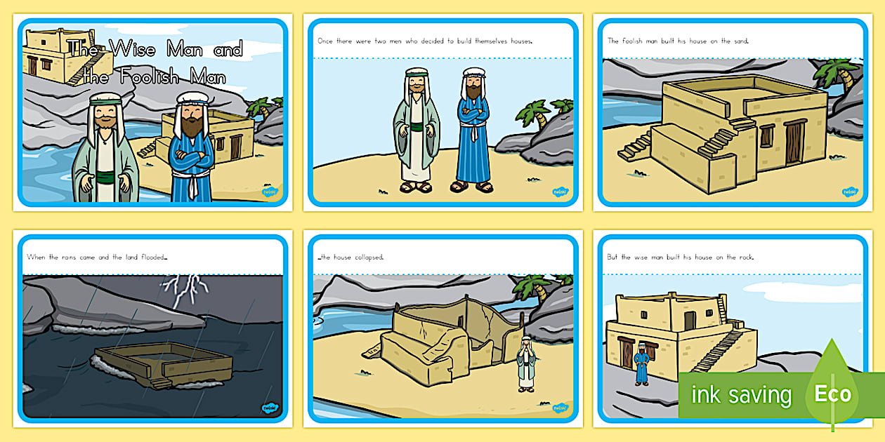 Bible Stories for Kids: Wise Man and Foolish Man - Twinkl
