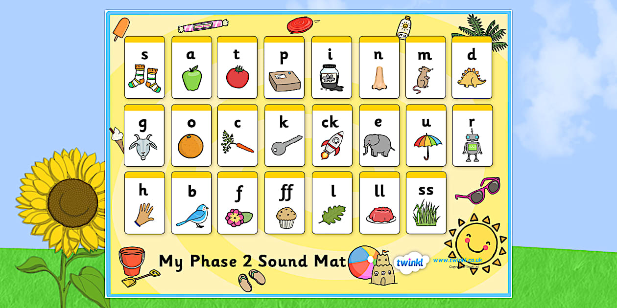 Cursive Summer Themed Phase 2 Sound Mat (Teacher-Made)