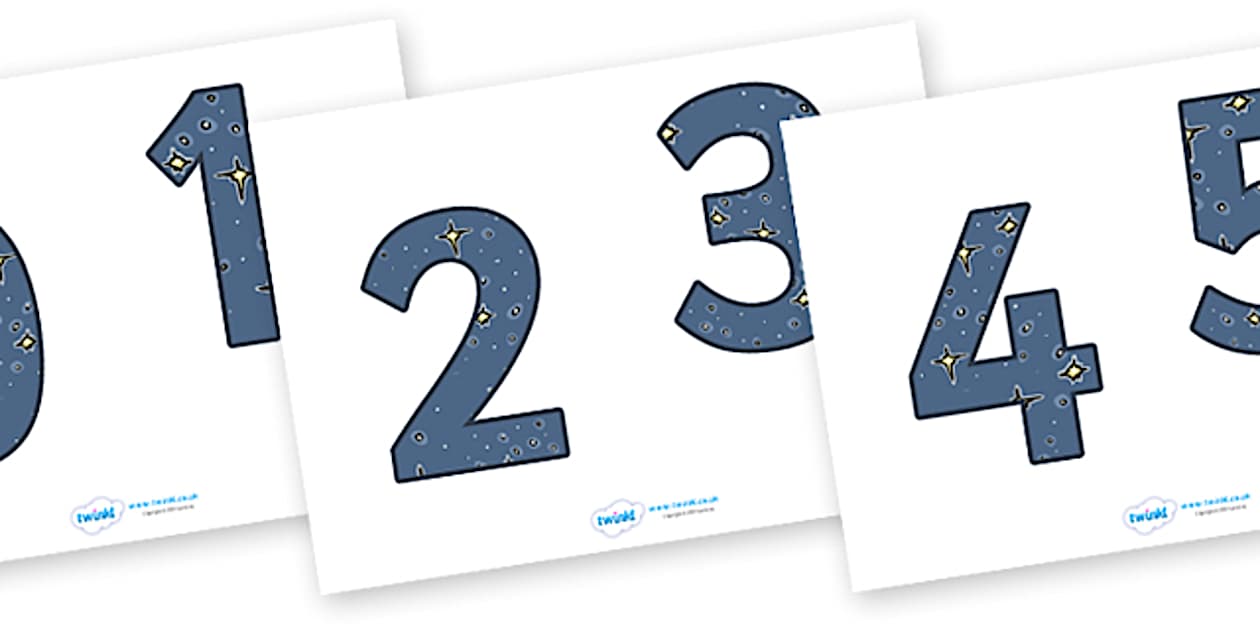 0-9 Display Numbers (Space) (Hecho por educadores) - Twinkl