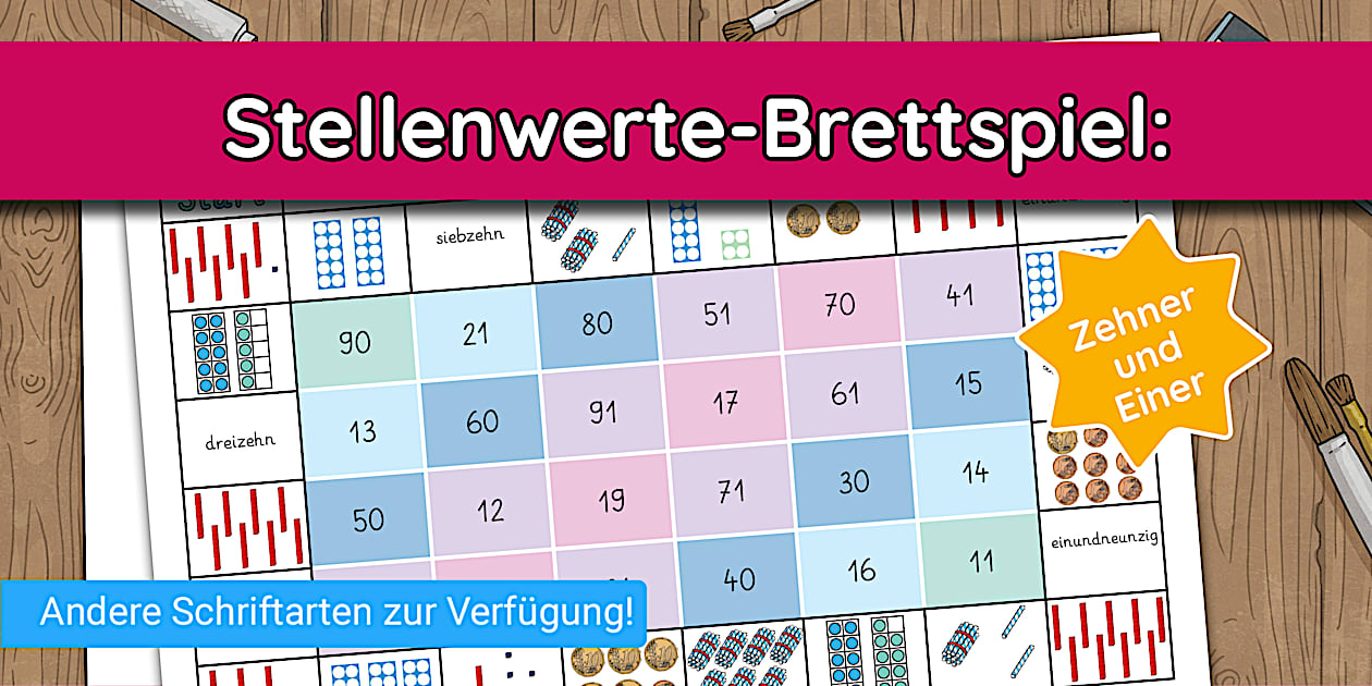 Stellenwert-Brettspiel: Zehner und Einer