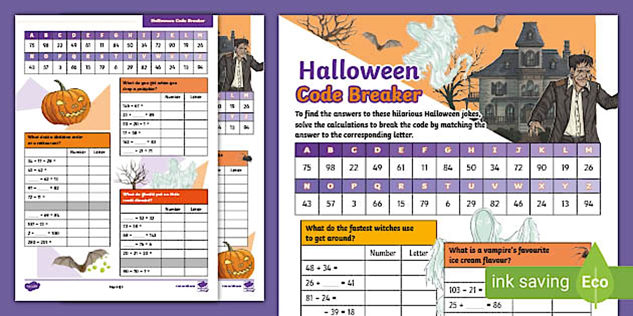 👉 Year 4 Halloween Code Breaker (teacher made) - Twinkl
