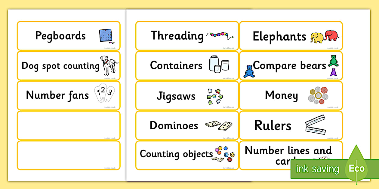 Numeracy Labels (teacher made) - Twinkl