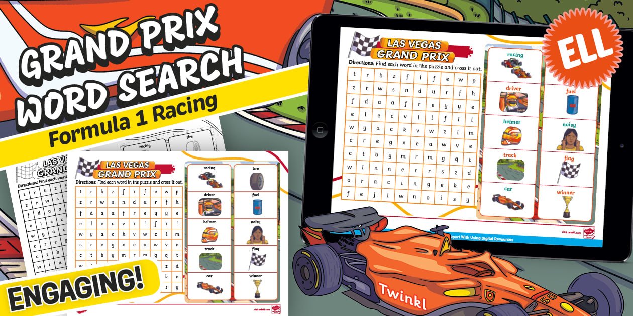 Las Vegas Grand Prix Word Search for ELL (Lehrer gemacht)