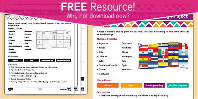 FREE! - Hispanic Heritage Month Paper Bag Project - Twinkl