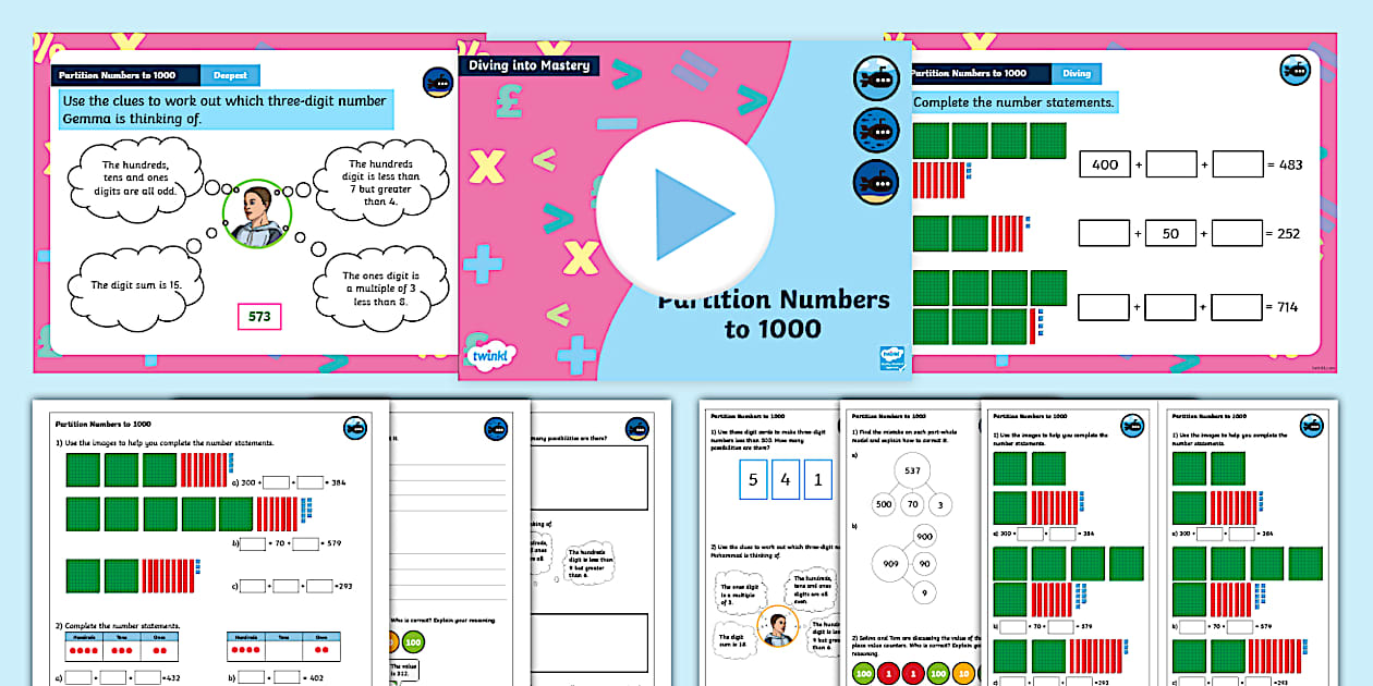 👉 Y4 Diving into Mastery: Step 2 Partition Numbers to 1000