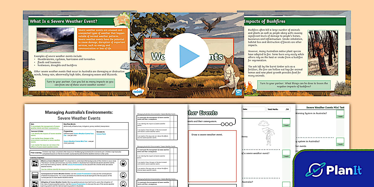 Yr 5 Managing Australia's Environments L6 Severe Weather