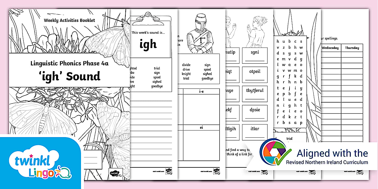 Linguistic Phonics Phase 4a 'igh' Sound Weekly Activity Booklet