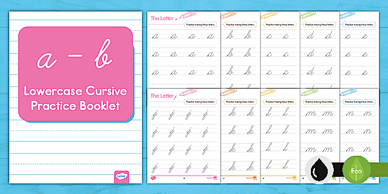 Lower Case Letters Practice Booklet I Cursive Letters Canada