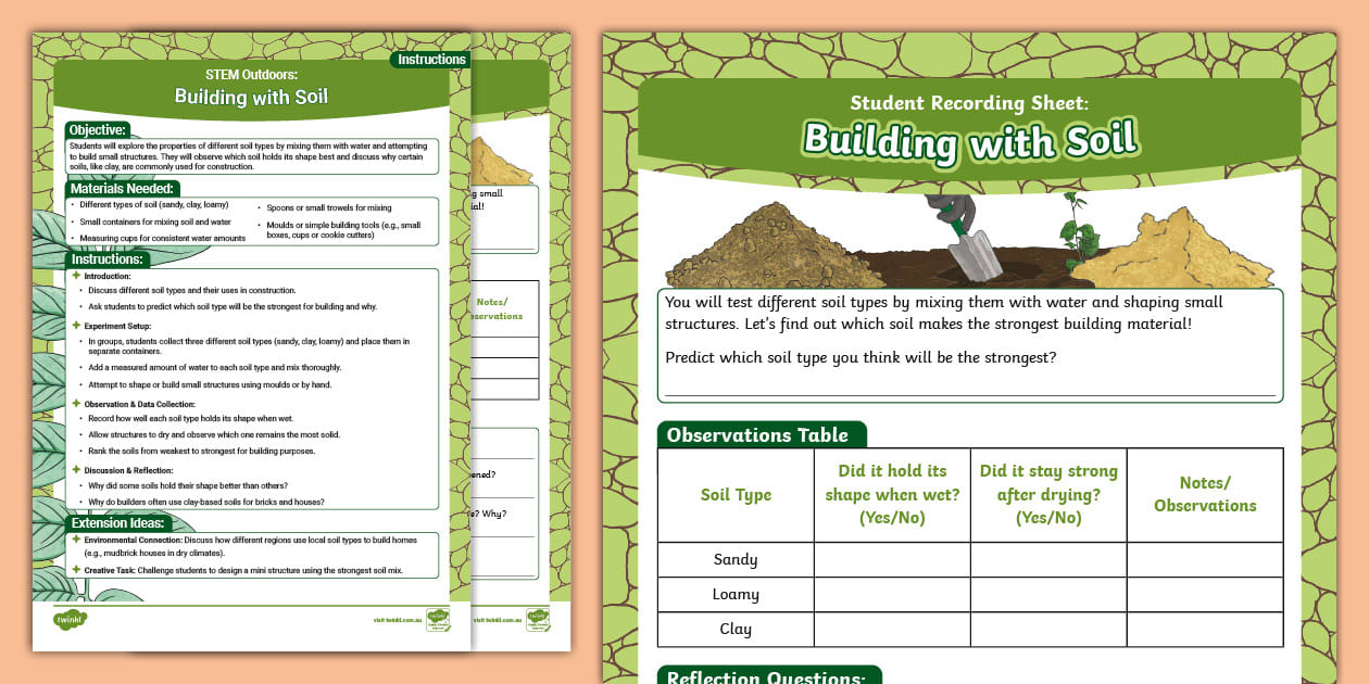 STEM Outdoors: Building with Soil (teacher made) - Twinkl
