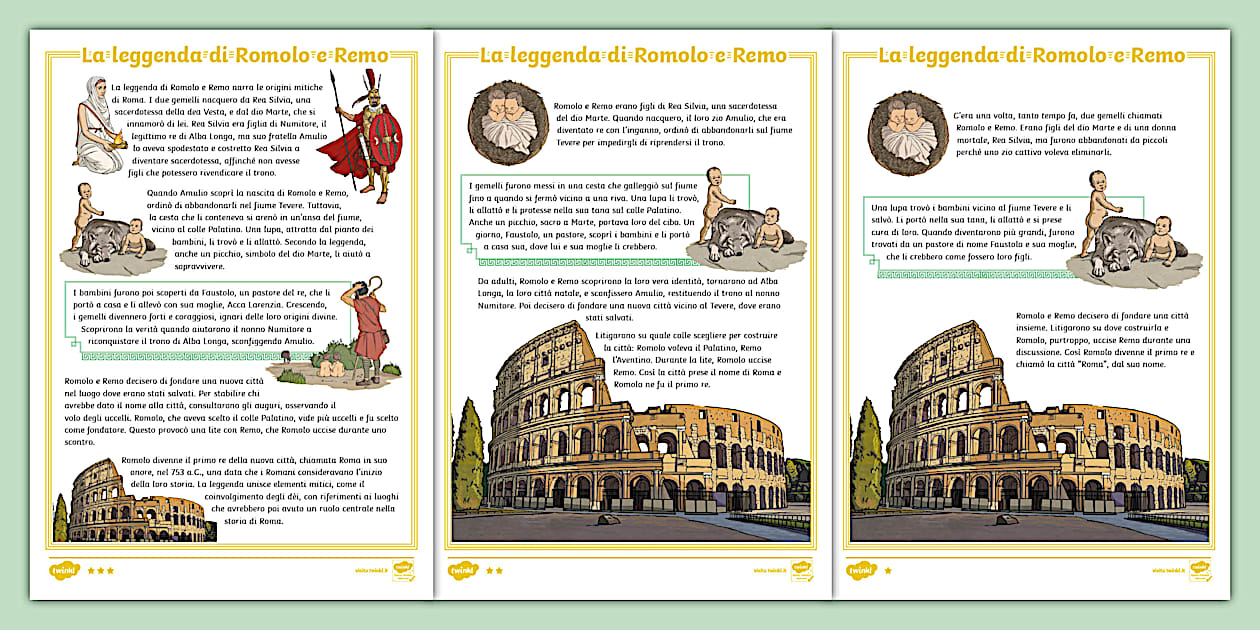 La leggenda di Romolo e Remo: Fact File differenziato