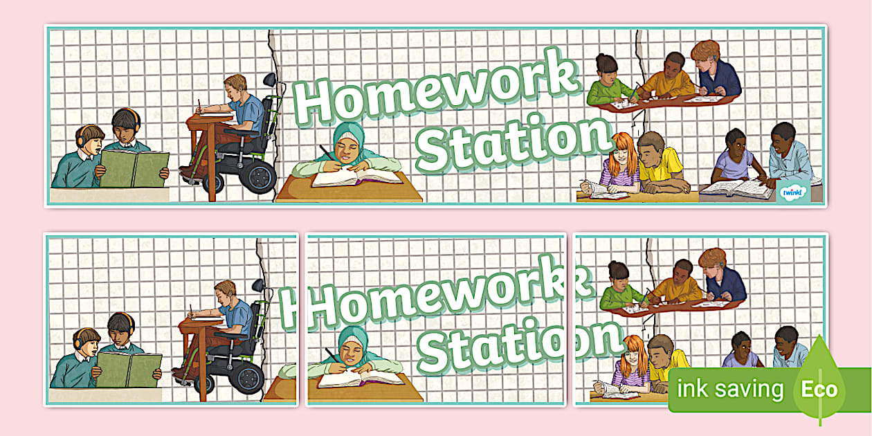 Homework Station Display Banner (teacher made) - Twinkl