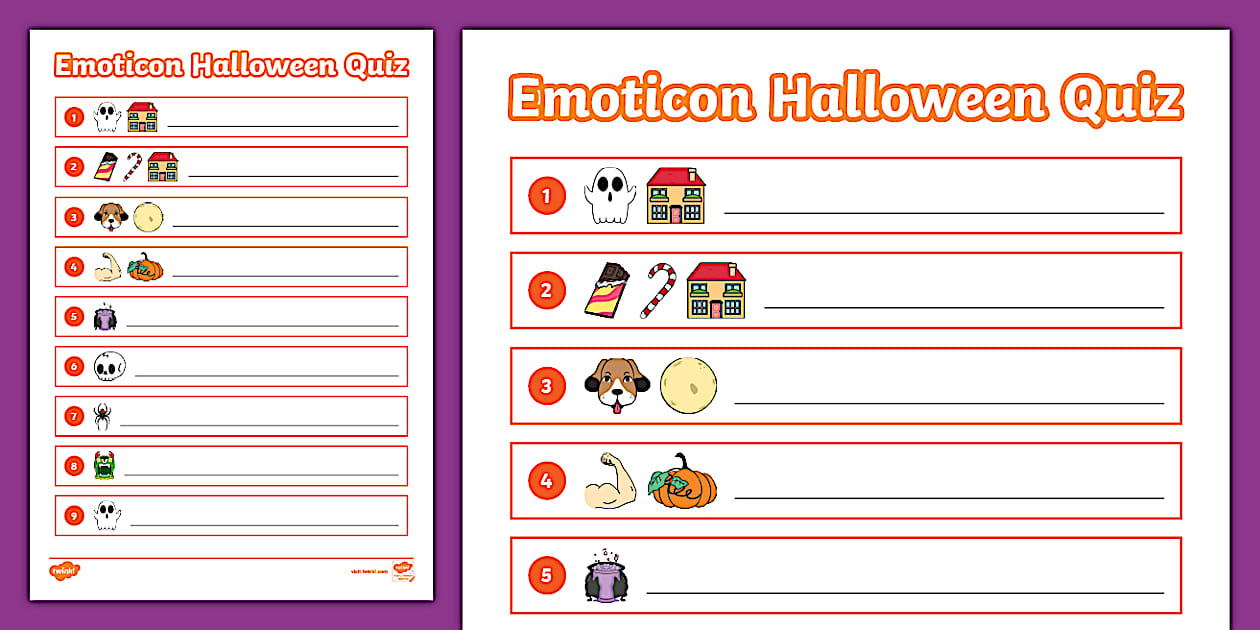 Emoticon Halloween Quiz (Teacher-Made) - Twinkl