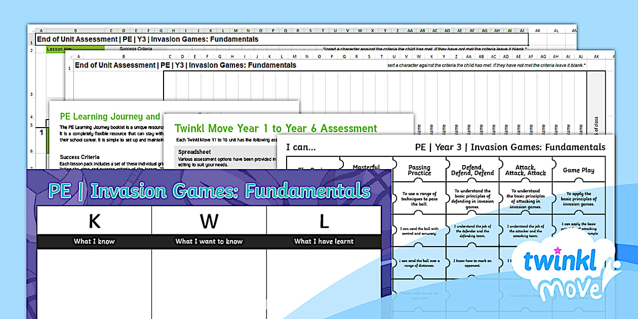 Fundamentals Assessment Pack - Year 3 PE Invasion Games Lesson