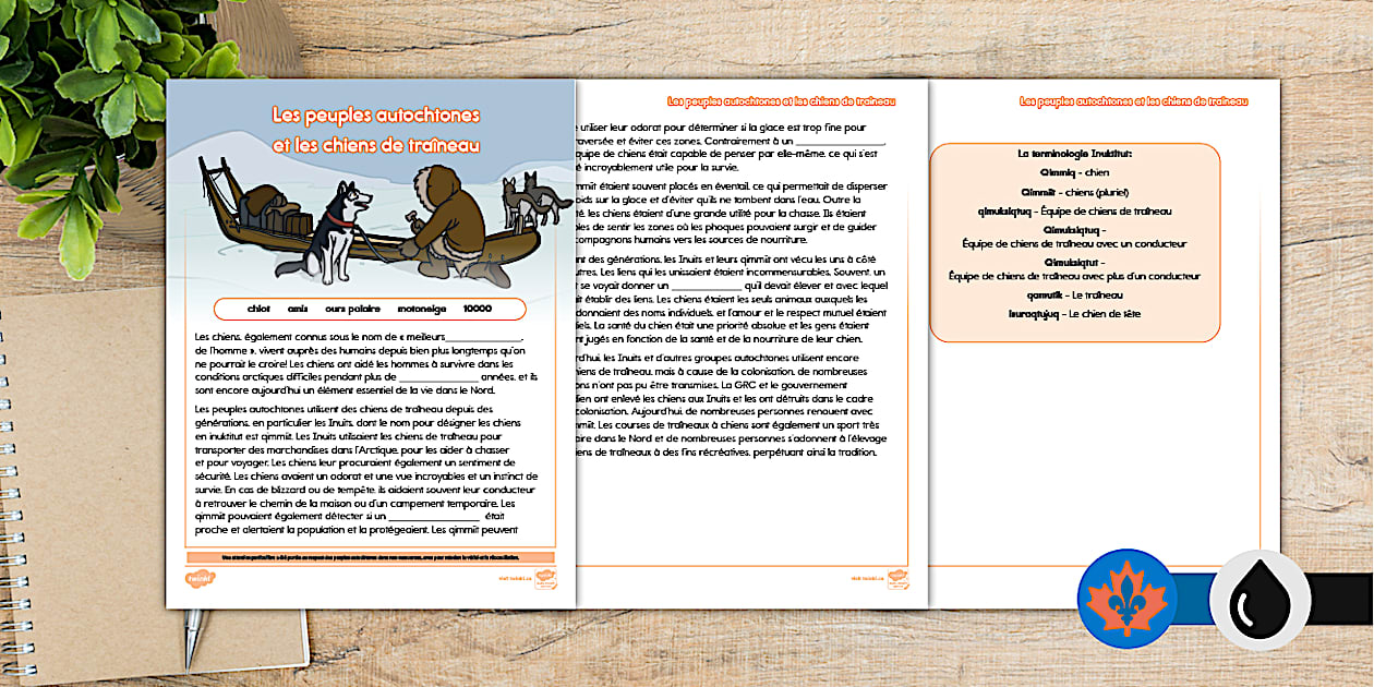 Compréhension de lecture 3e année – Peuples autochtones