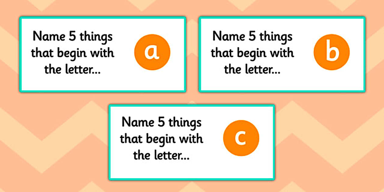 Name 5 Things Alphabet Challenge Cards - Twinkl