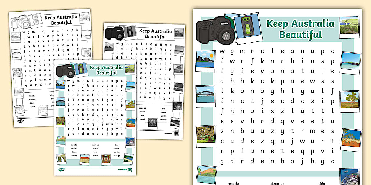 * NEW * Keep Australia Beautiful Week Word Search - Twinkl