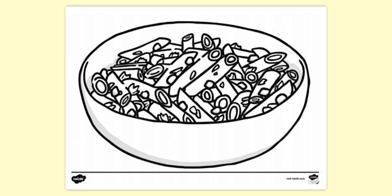 Tuna Pasta Bowl Colouring Sheet | Twinkl Resources - Twinkl