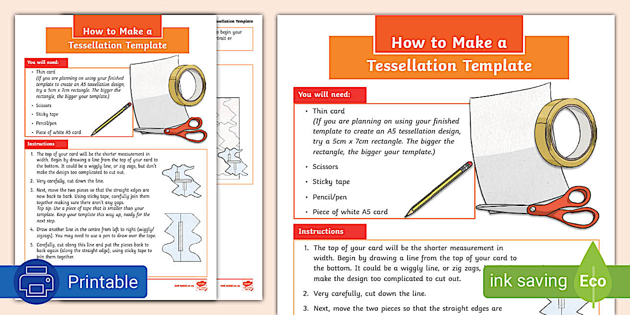How to Make a Tessellation: Instructions Template - Twinkl