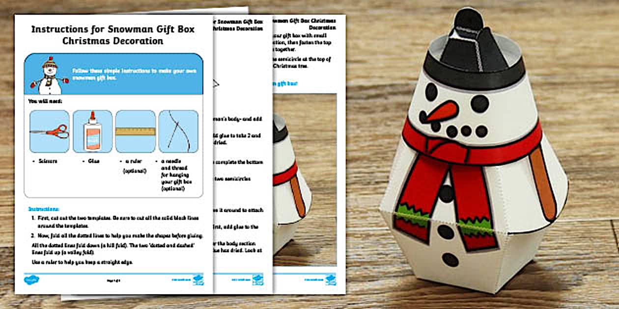 Snowman Gift Box - Easy Paper Craft Ideas for Christmas