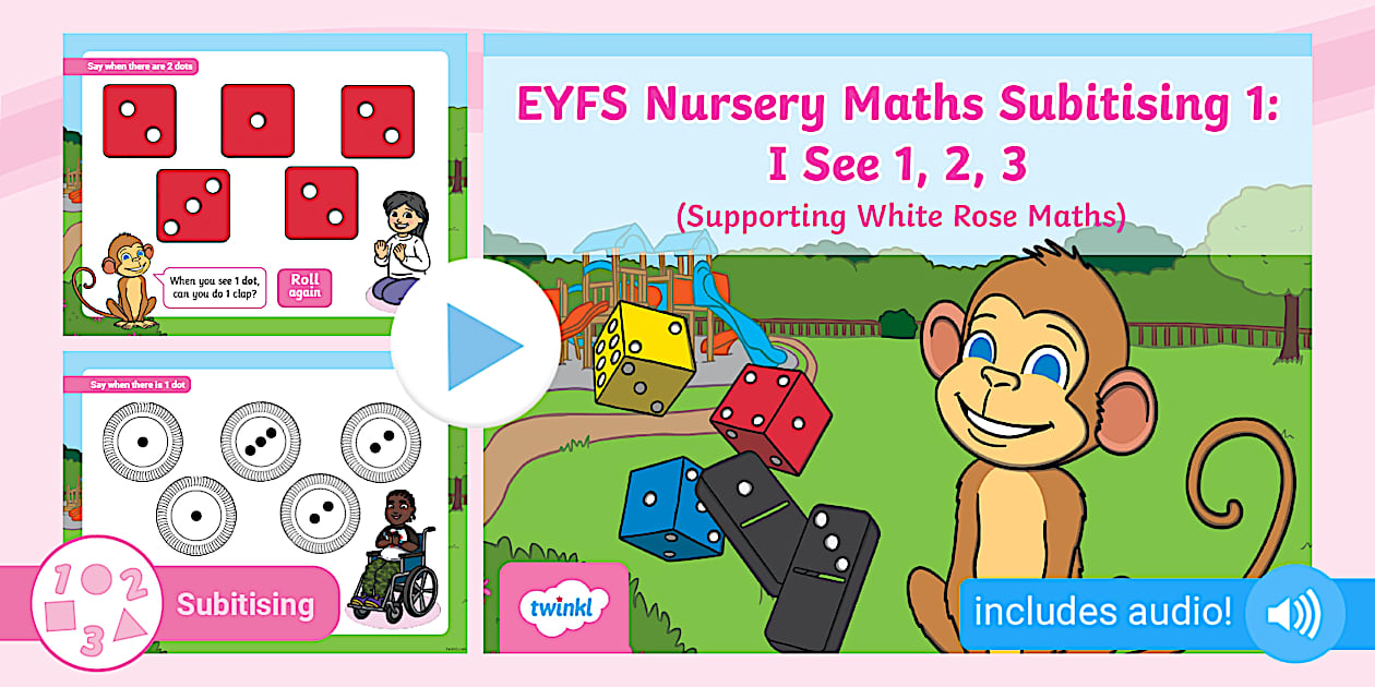 👉 EYFS Nursery Maths Subitising PowerPoint Talk About Dots