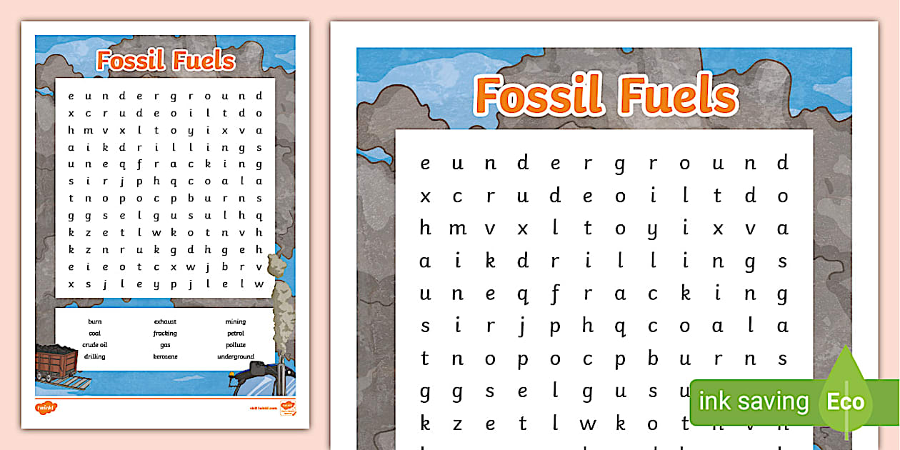 Fossil Fuels Word Search (teacher made) - Twinkl
