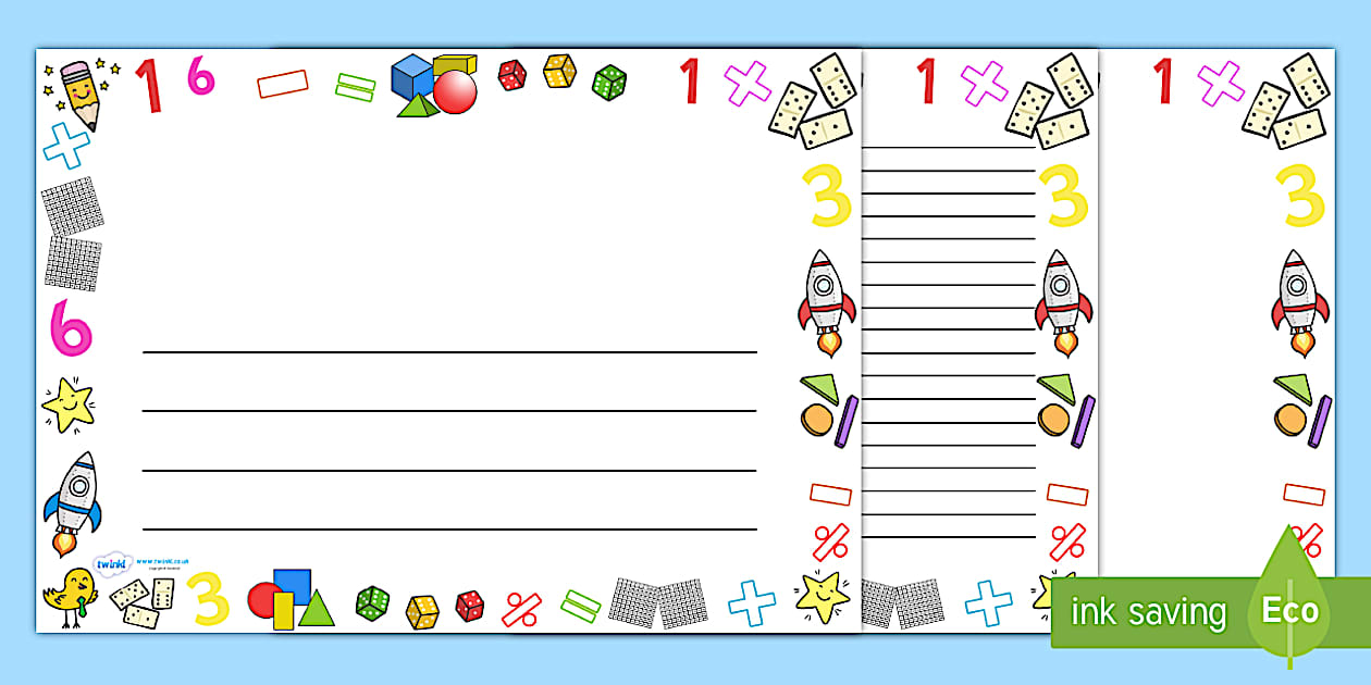 👉 Numeracy Full Page Border (Landscape) (teacher made)