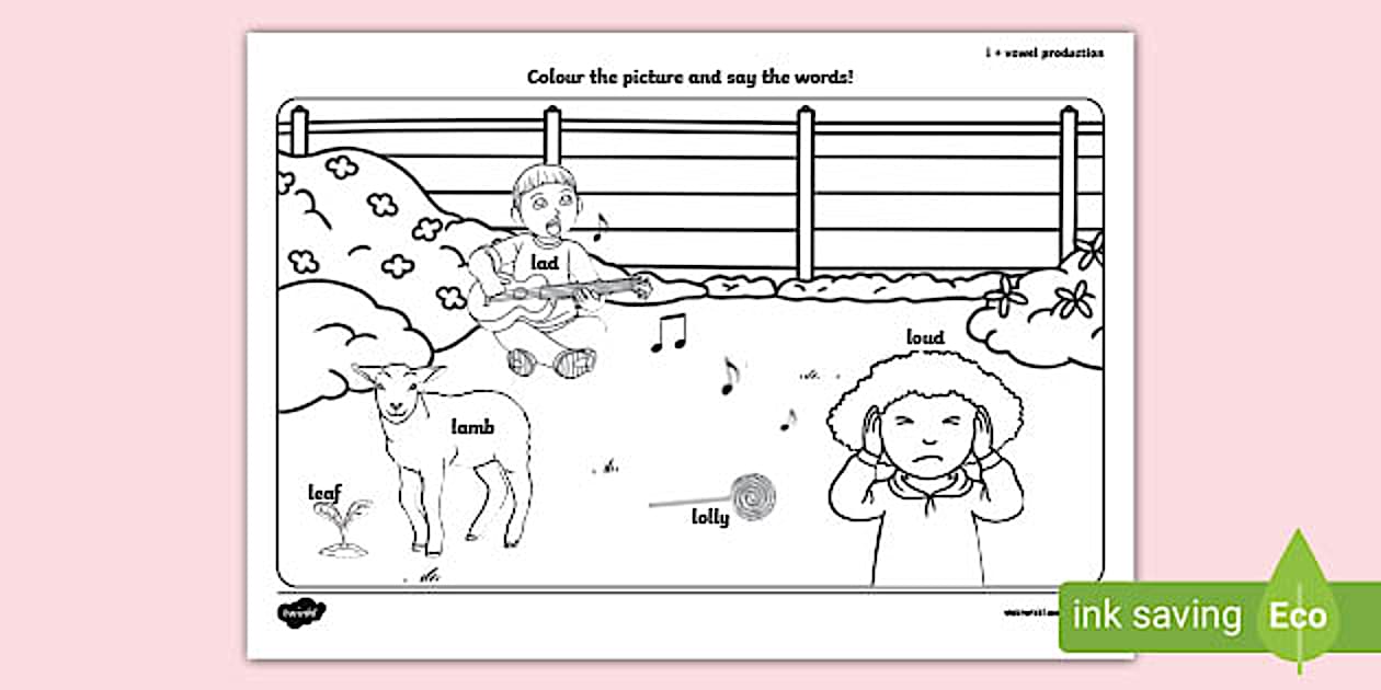 Word Initial l Production Coloring Scene (Teacher-Made)