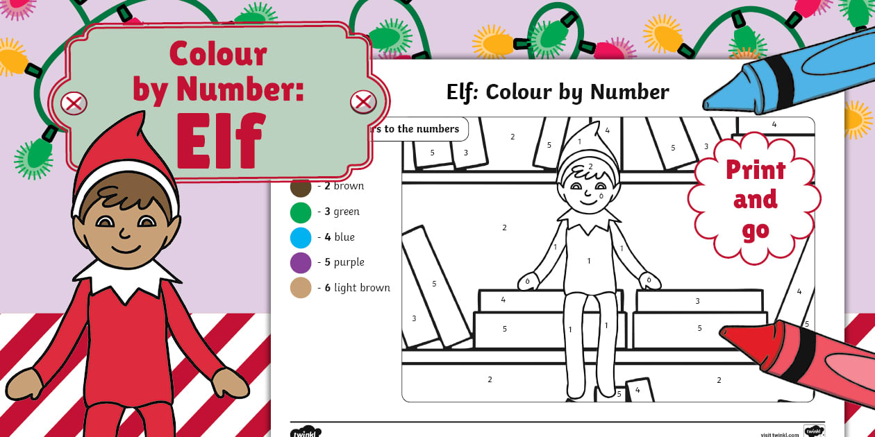 👉 Colour by Number: Elf