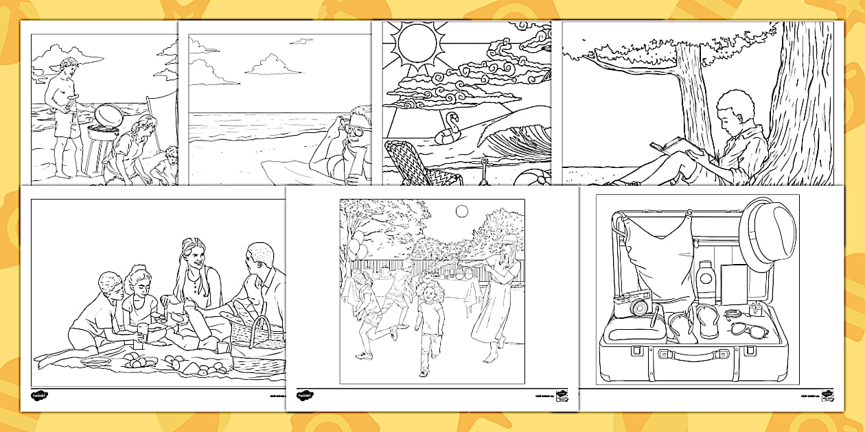 Coloriages : L'été (teacher made) - Twinkl