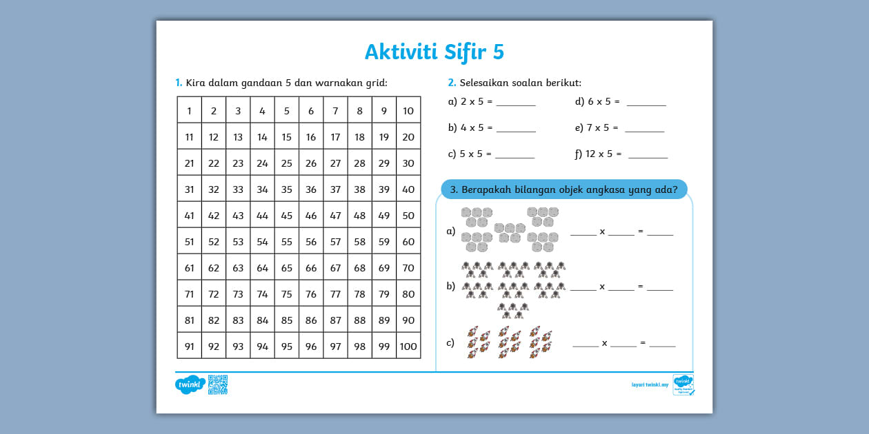 Aktiviti Sifir 5 (teacher made) - Twinkl