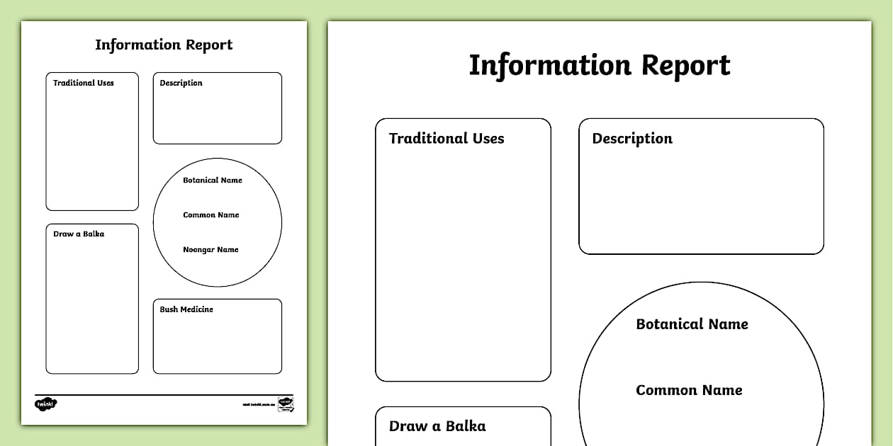 Grass Tree Information Report Writing (Hecho por educadores)