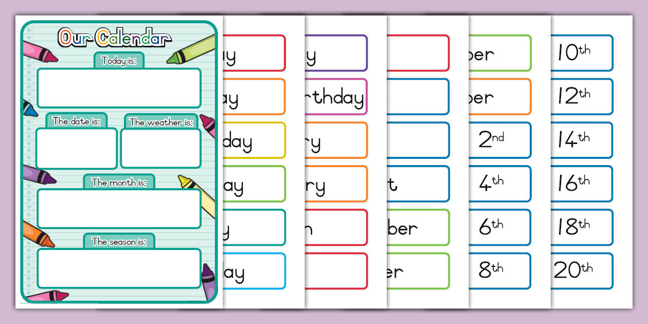 Crayon Daily Calendar and Weather Chart (Lehrer gemacht)