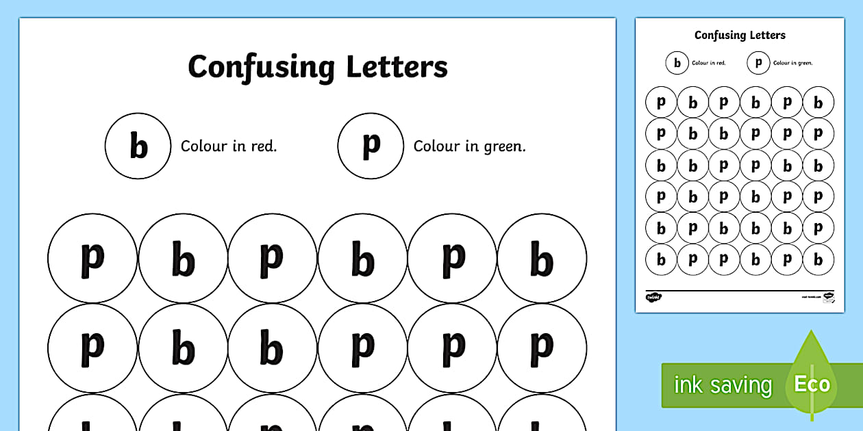 Confusing Letters b and p Worksheet / Worksheet - Twinkl