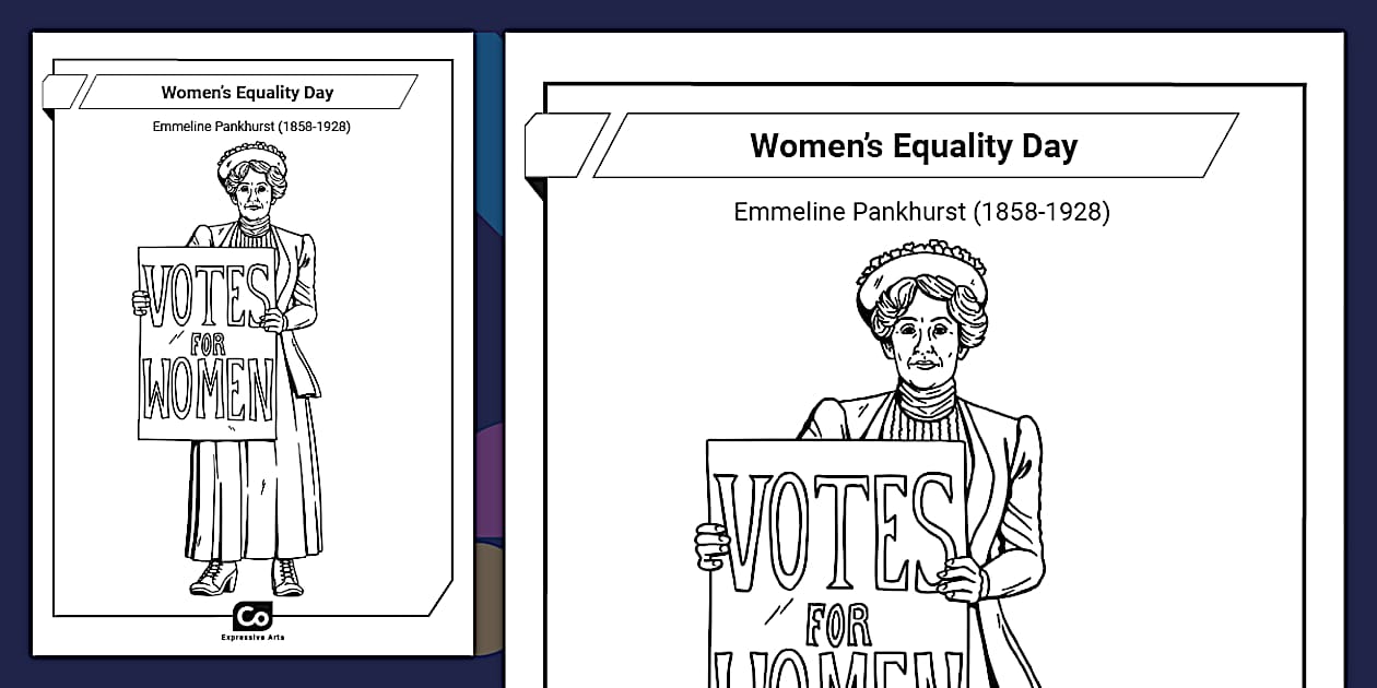 Women's Equality Day Colouring Sheet (teacher made) - Twinkl