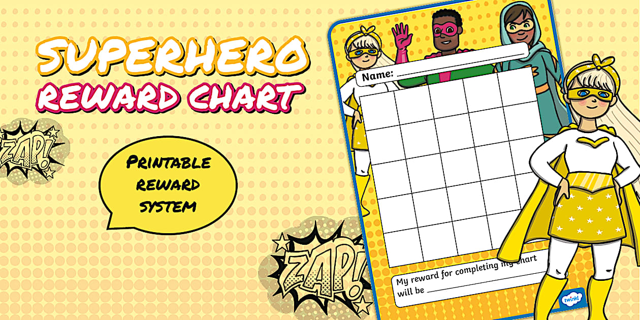 * NEW * Superhero Sticker Stamp Reward Chart